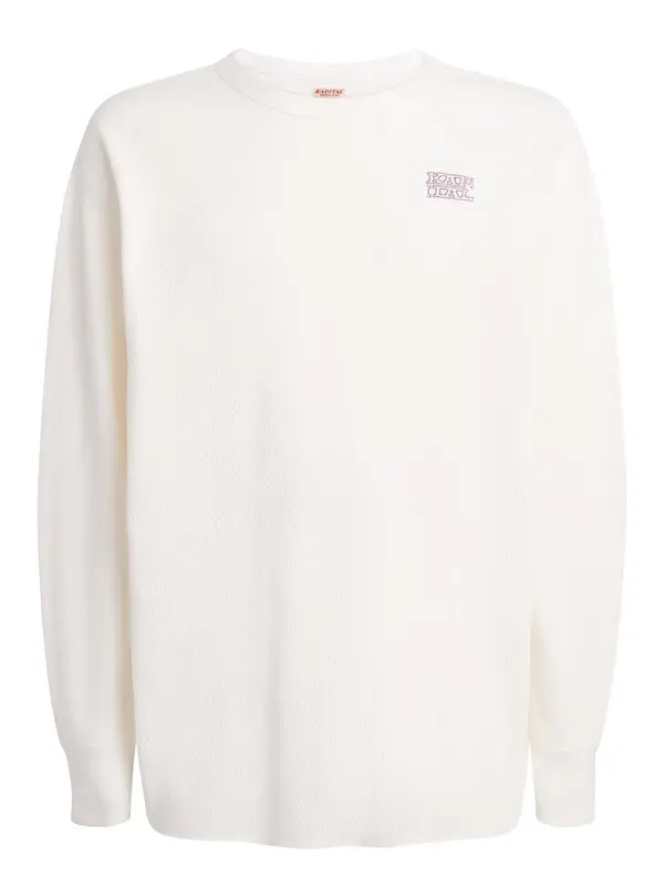 Kapital Cotton Waffle-knit Embroidered T-shirt - White