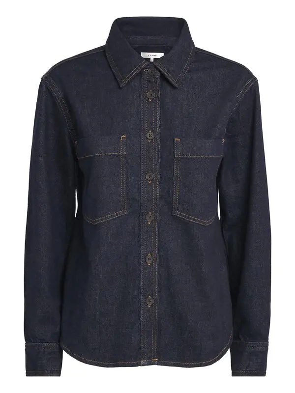 FRAME The Polished Denim Shirt - Blue