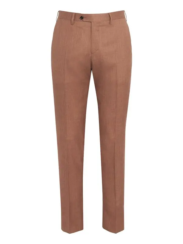 LARDINI Cotton-blend Slim Fit Trousers - Brown