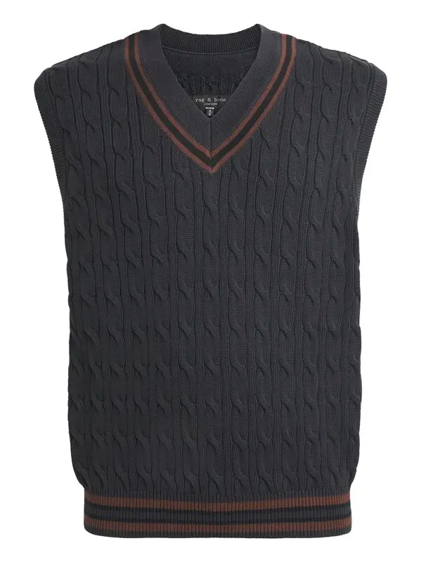 Rag & Bone Cotton Cable-knit Sweater Vest - Grey