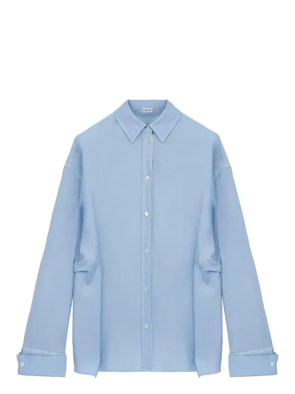 Loewe Wool-silk Draped Shirt - Blue
