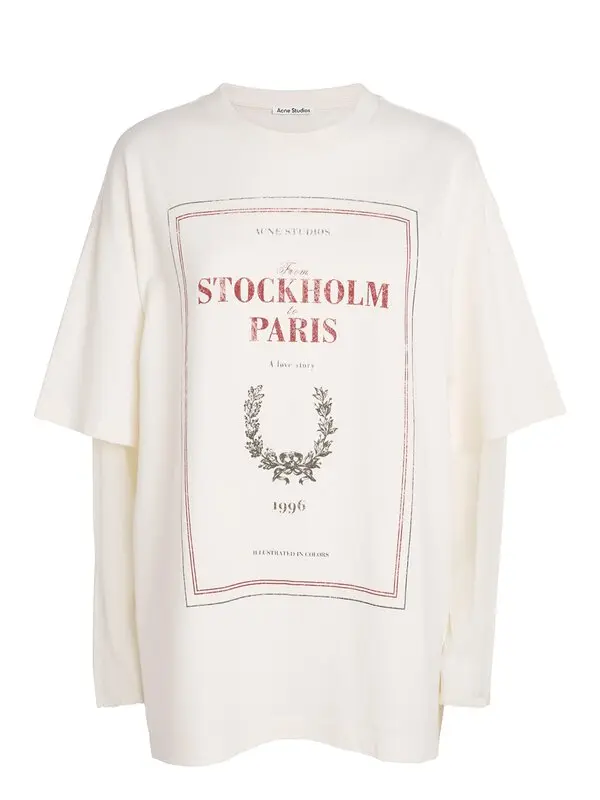 Acne Studios Cotton Printed Layered T-shirt - White