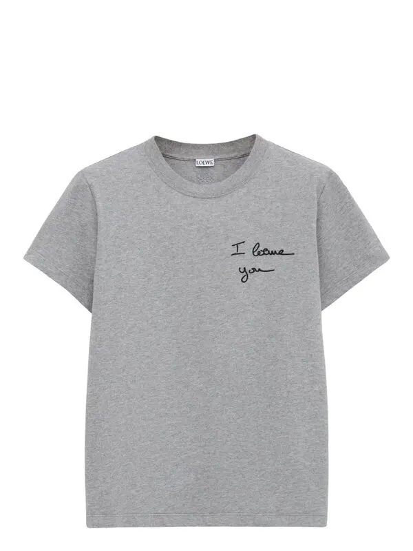 Loewe Stretch-cotton Embroidered T-shirt - Grey