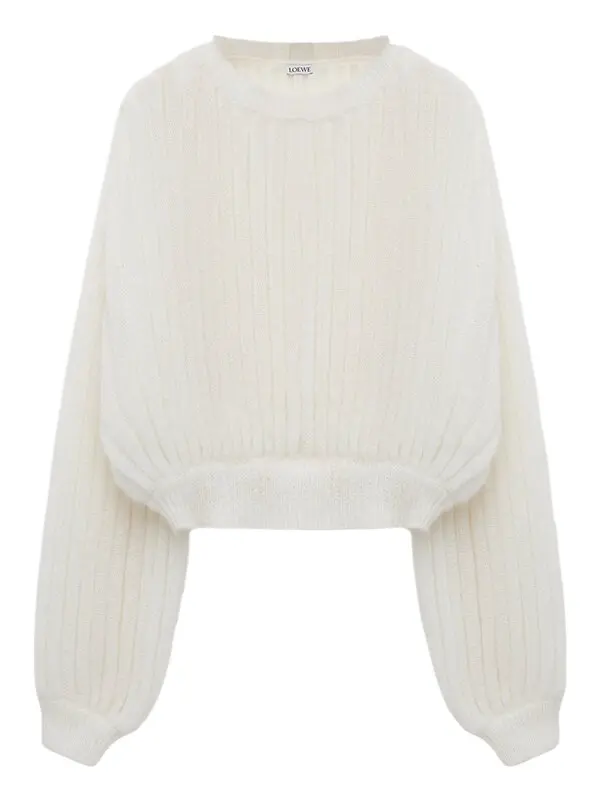 Loewe Ribbed Balloon Sweater - White