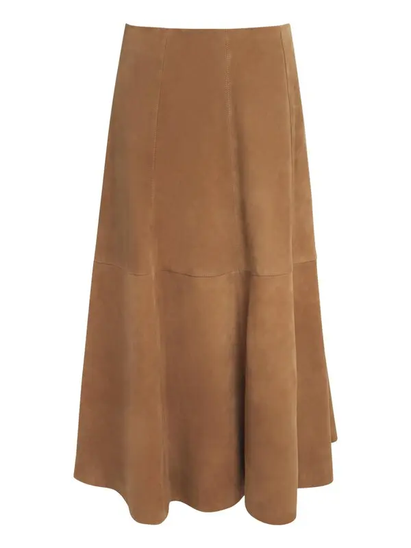 Simkhai Bonnie Suede Midi Skirt - Beige