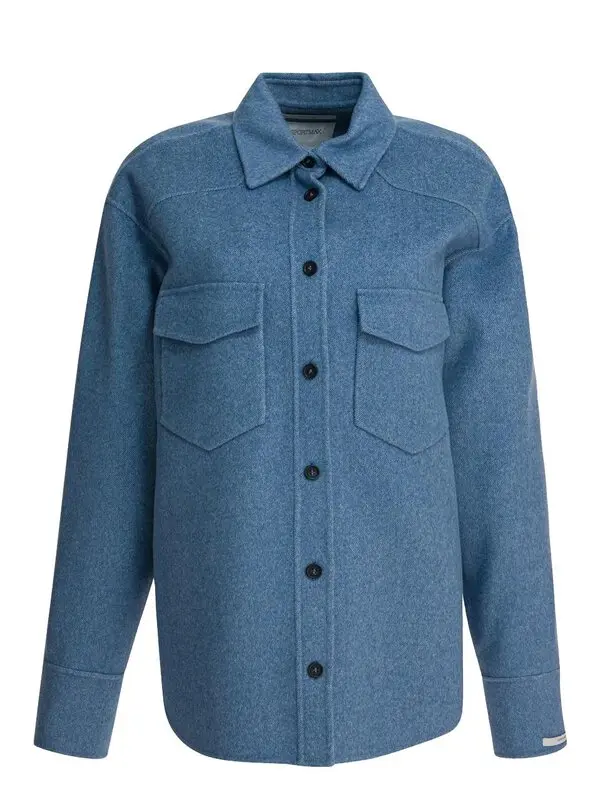 Sportmax Virgin Wool Overshirt Jacket - Blue