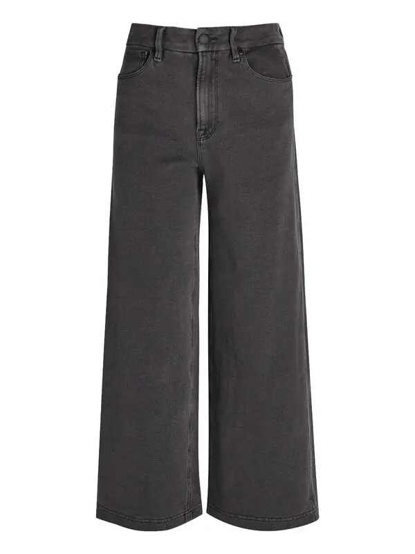 Good American Cropped Wide-leg Jeans - Black