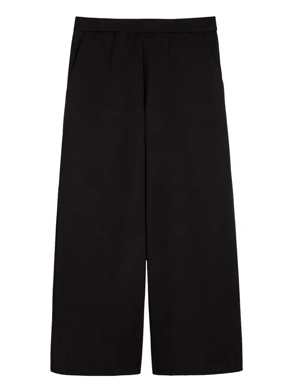 Eileen Fisher Wide-leg Jersey Trousers - Black