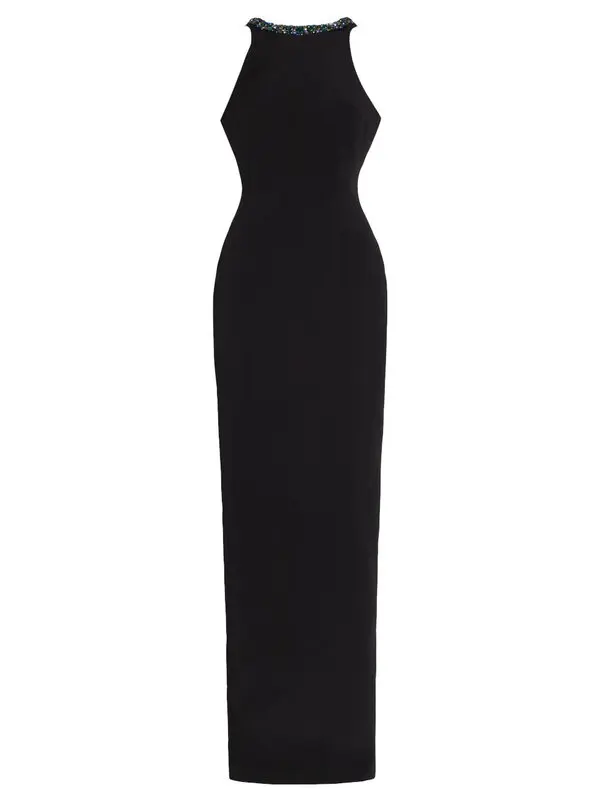 Balmain Crystal-embellished Crepe Gown - Black