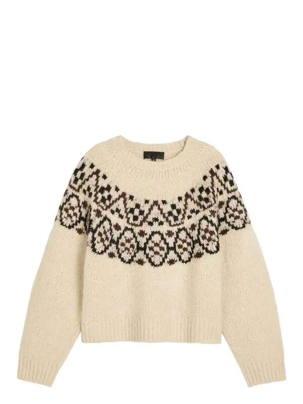 NILI LOTAN Chrissy Patterned Cashmere And Silk-blend Jumper - Beige
