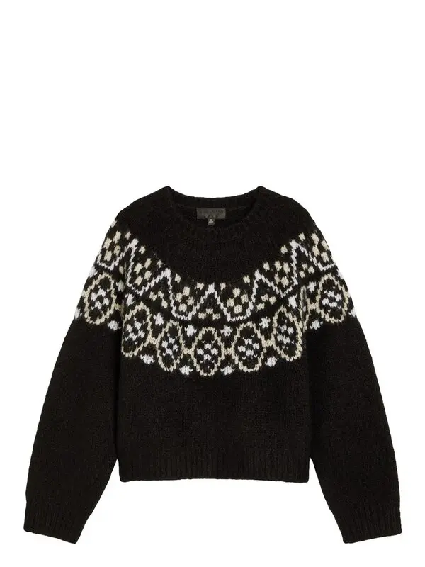 NILI LOTAN Chrissy Patterned Cashmere And Silk-blend Jumper - Black