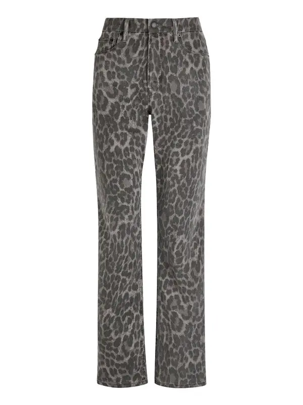 Good American Icon Leopard Straight-leg Jeans - Grey