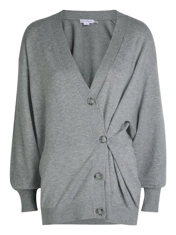 Good American Fine-knit Asymmetric Cardigan - Grey
