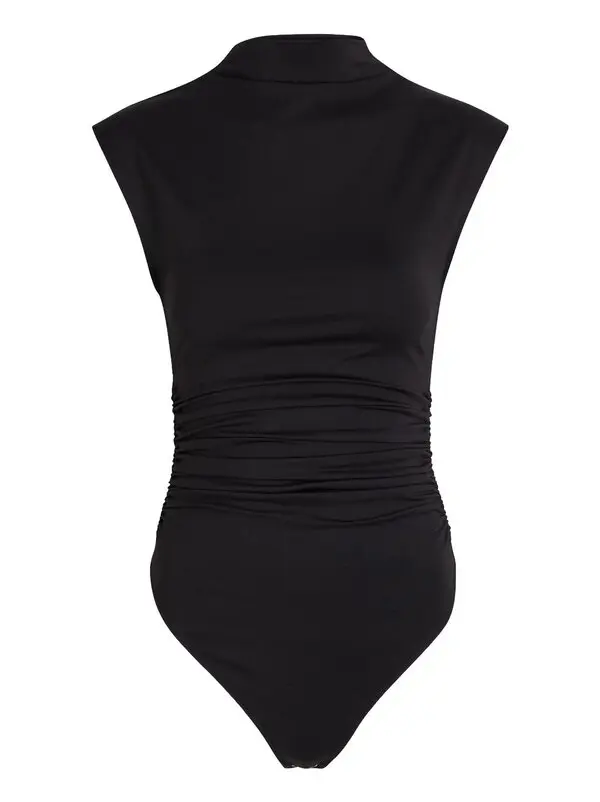 Good American Scuba Ruched Bodysuit - Black