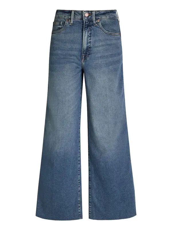 Good American Cropped Straight-leg Jeans - Navy