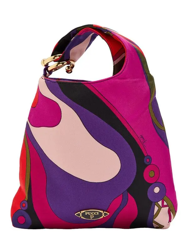 Emilio Pucci Patterned Silk-twill Top Handle Bag - Multicoloured 1