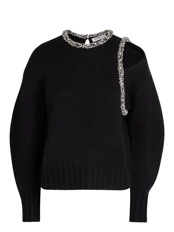 Simkhai Crystal-embellished Wool-blend Jumper - Black