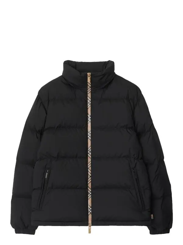 Burberry Checker-tape Snowdon Puffer Jacket - Black