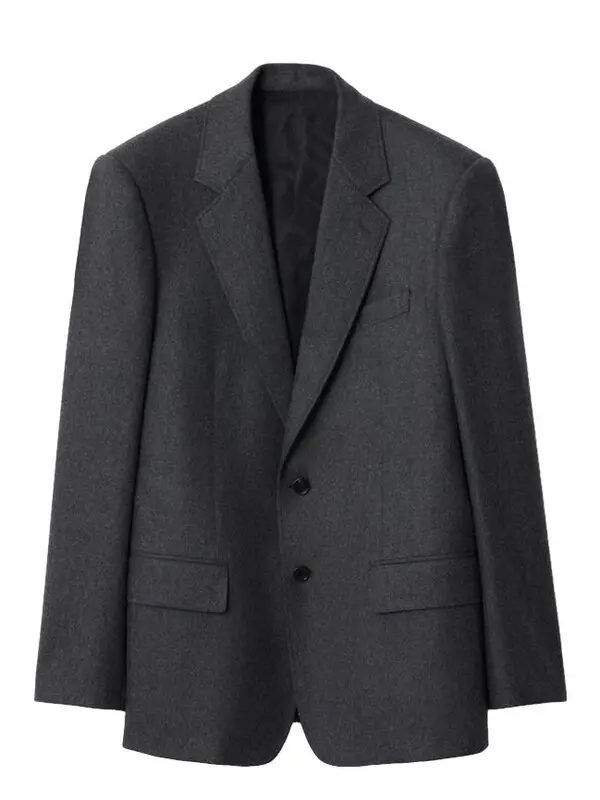 Burberry Wool Flannel Tailored Jacket - Brisk Grey