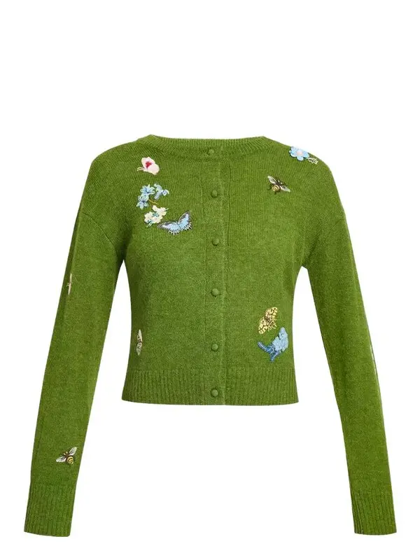 Erdem Long-sleeved Cardigan - Green