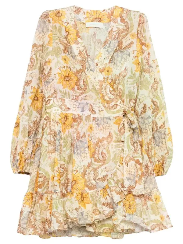 Zimmermann Daylight Frill Mini Dress - Neutrals
