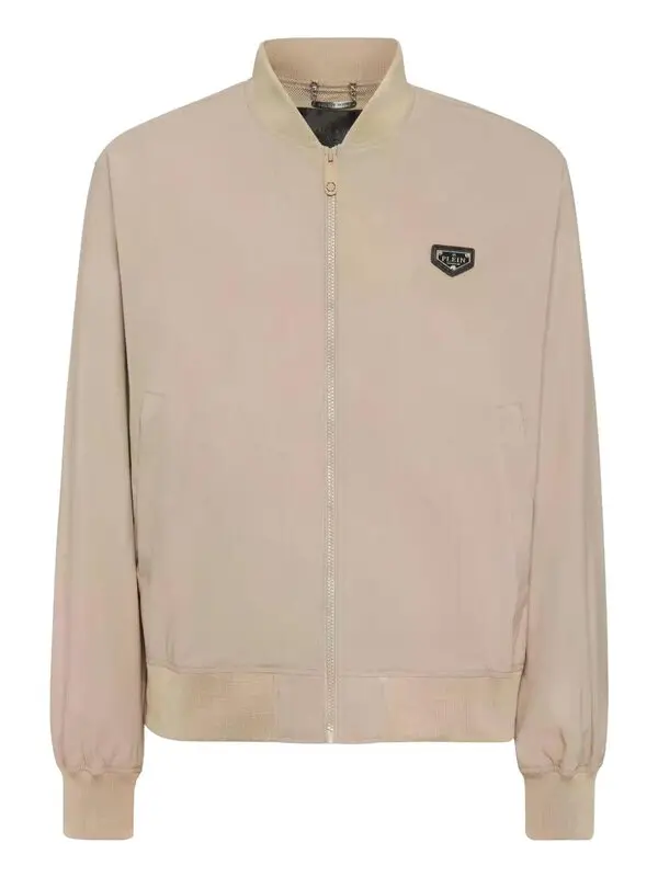 Philipp Plein Logo-patch Bomber Jacket - Neutrals