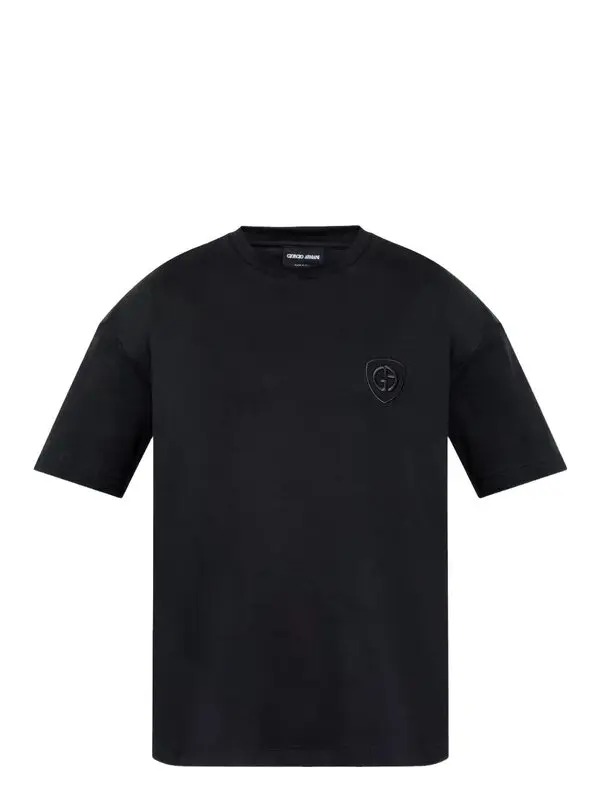 Giorgio Armani Logo Plaque T-shirt - Black