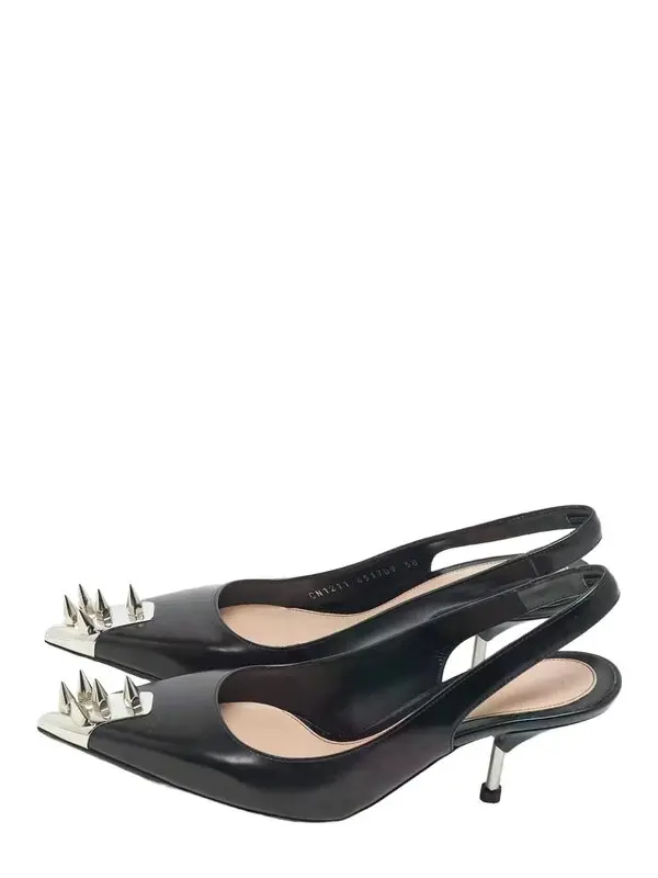 Alexander McQueen Spikes-detail Slingback Pumps - Black