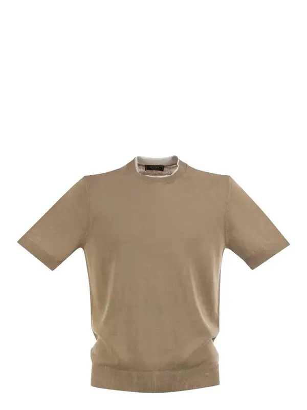 Peserico Ribbed T-shirt - Neutrals