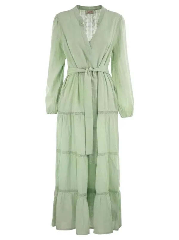 MC2 SAINT BARTH Leyde Long-sleeve Maxi Dress - Green
