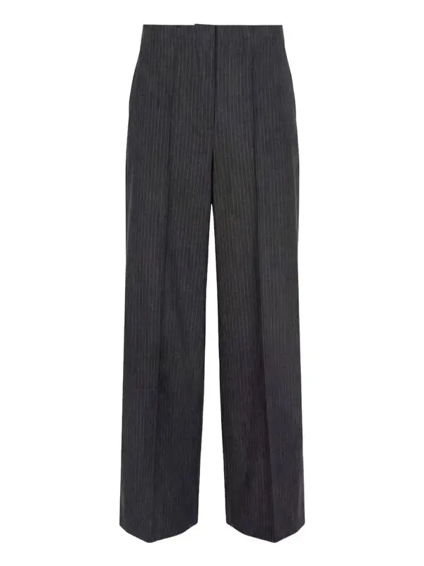 Rag & Bone Pinstripe Wide Leg Trousers - Grey