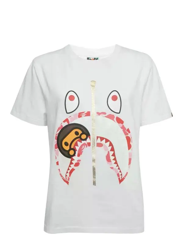 A BATHING APE® Baby Milo Shark-print T-shirt - White