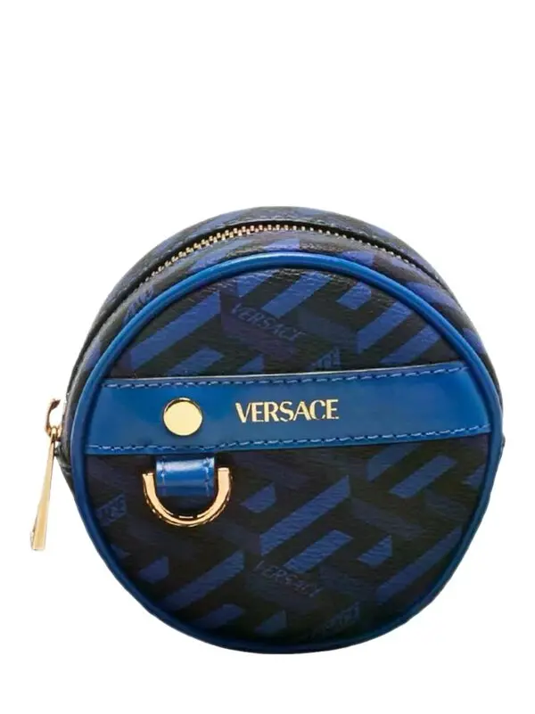 Versace La Greca Zip Pouch - Blue