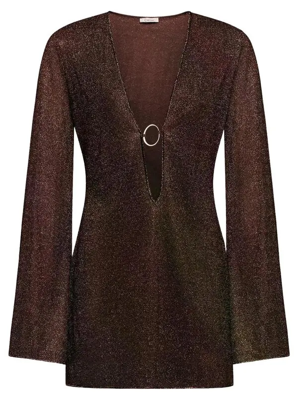 Oseree Lumière Mini Dress - Brown