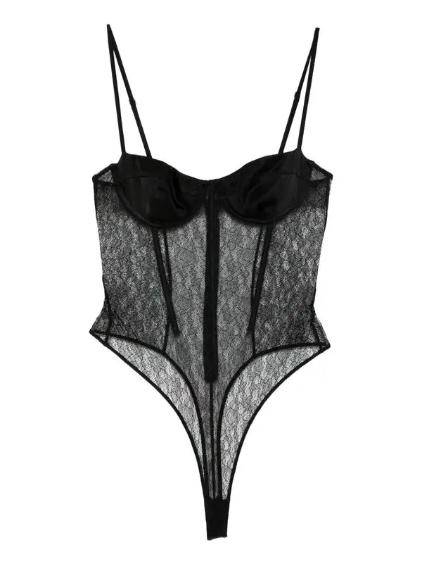 Kiki De Montparnasse Petite Fleur Bodysuit - Black