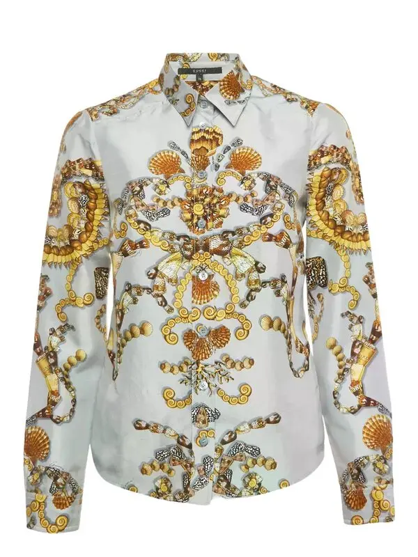 Gucci Silk Printed Shirt - Blue