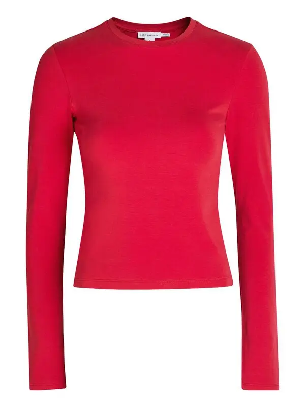 Good American Stretch-cotton T-shirt - Red