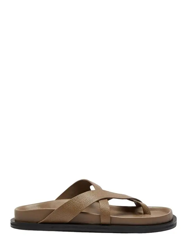 A.emery Claude Grained Leather Sandals - Beige