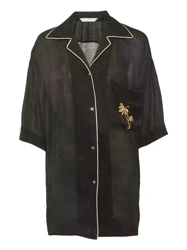Palm Angels Embroidered Shirt - Black