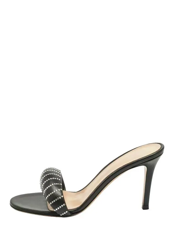 GIANVITO ROSSI Bijoux Embellished-strap Mules - Black