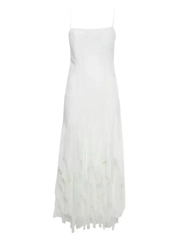 Simkhai Lace Pleated Maxi Dress - White