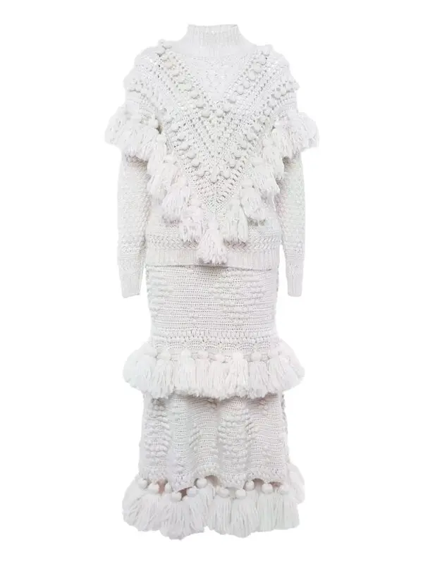Zimmermann Tassel-embellished Skirt Set - White