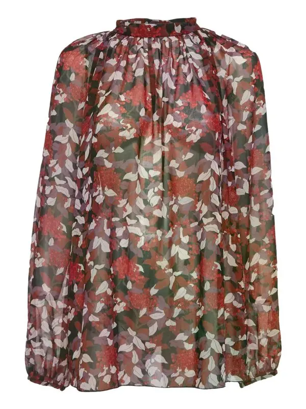 Giamba Floral-print Blouse - Red