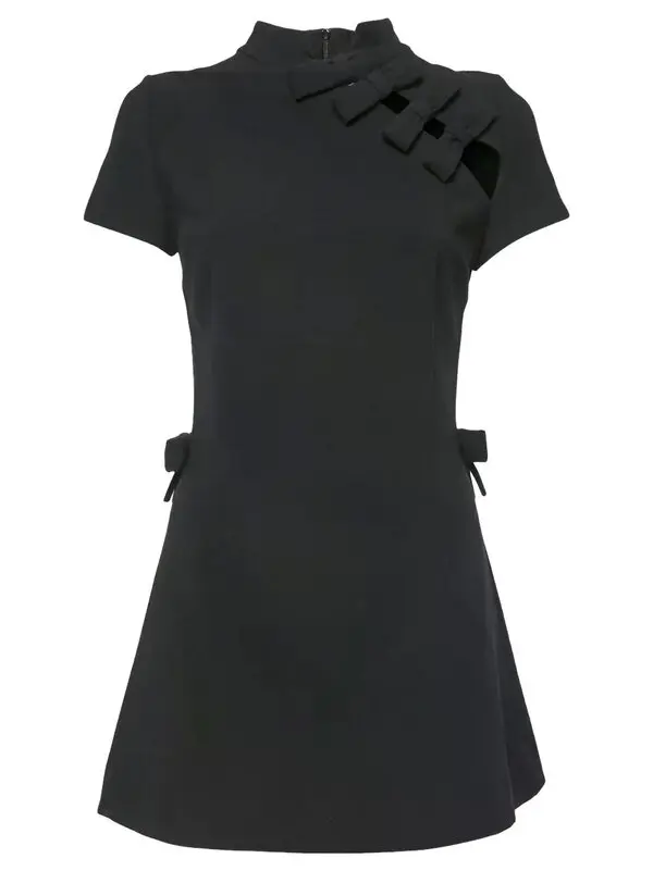 MIRAE Crepe Bow Dress - Black