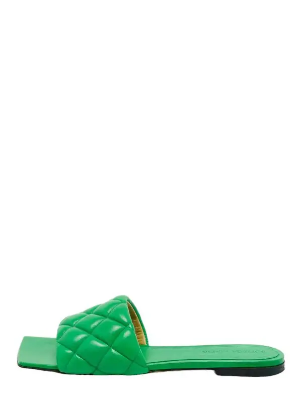 Bottega Veneta Lido Padded Leather Sandals - Green