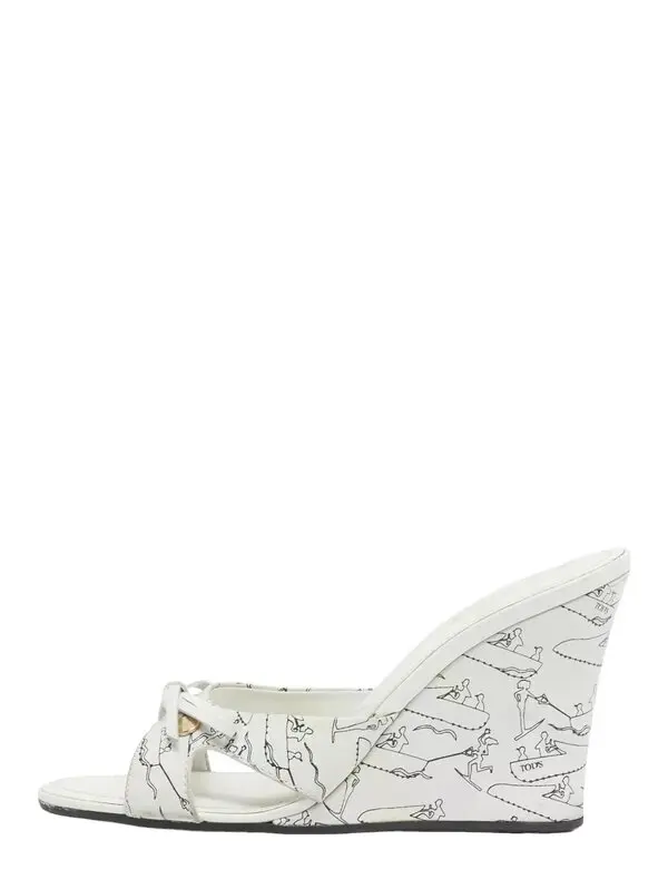 TOD'S Bow-detail Wedge Sandals - White