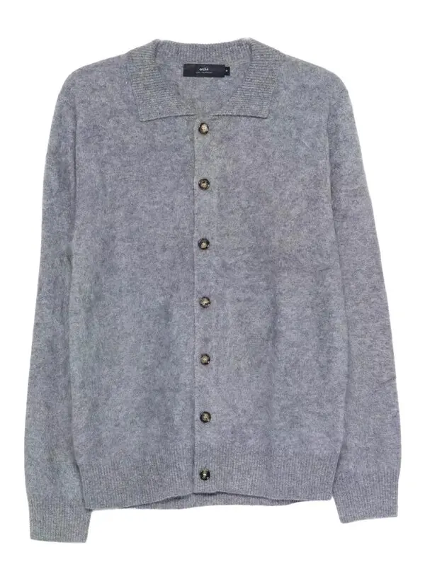 Arch4 Mr Brown Button-down Collared Cardigan - Grey