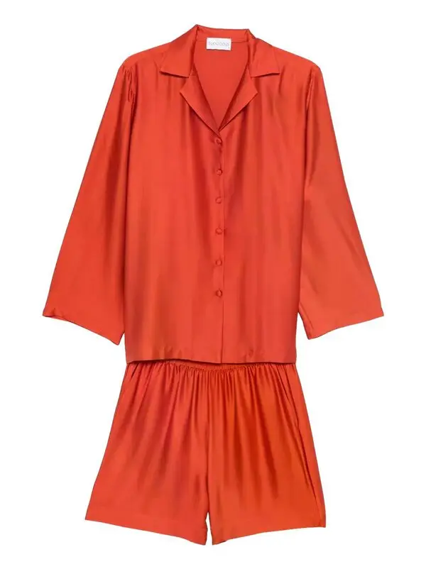 SILKYLICIOUS Silk Shorts Set - Orange