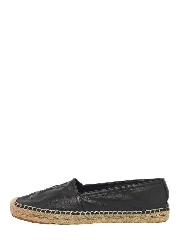 Saint Laurent Logo-detail Flat Espadrilles - Black