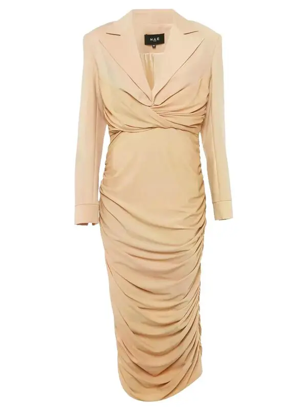 MAE CASSIDY Ruched Midi Dress - Neutrals